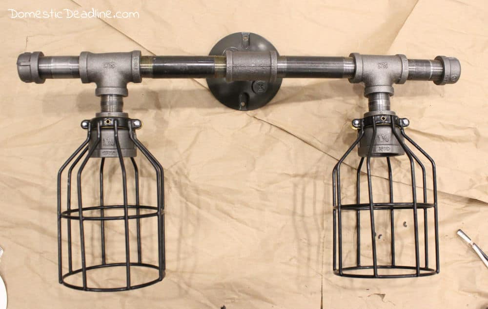 DIY Industrial Pipe Light Fixture Farmhouse Bathroom