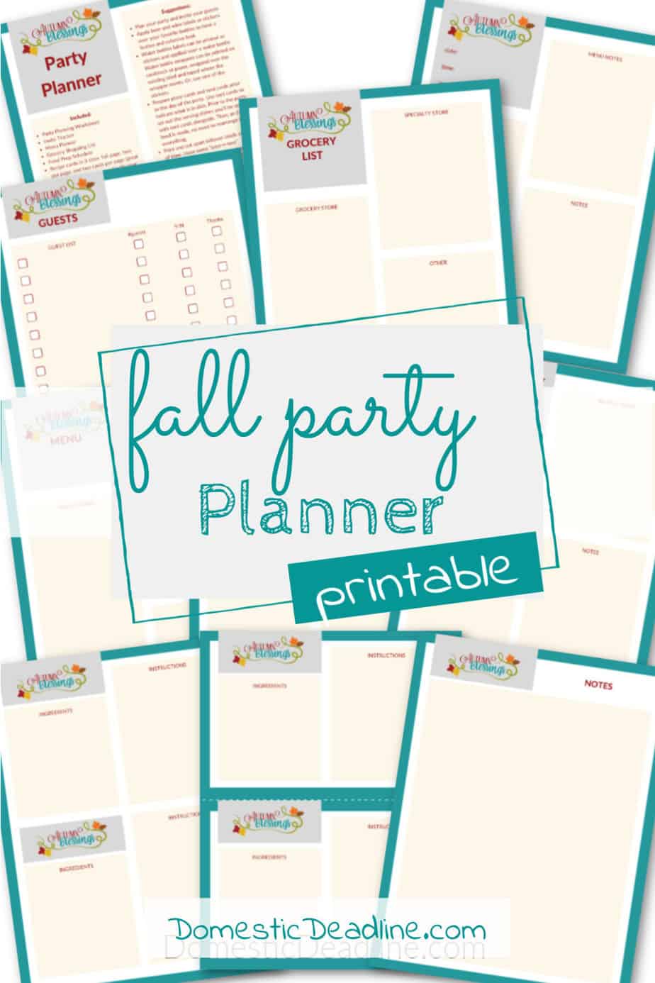 Thanksgiving Meal Planning and Fall Party Planner