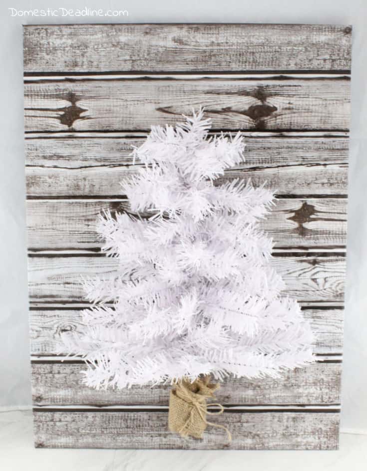 White Christmas Wall Tree Dollar Store Project