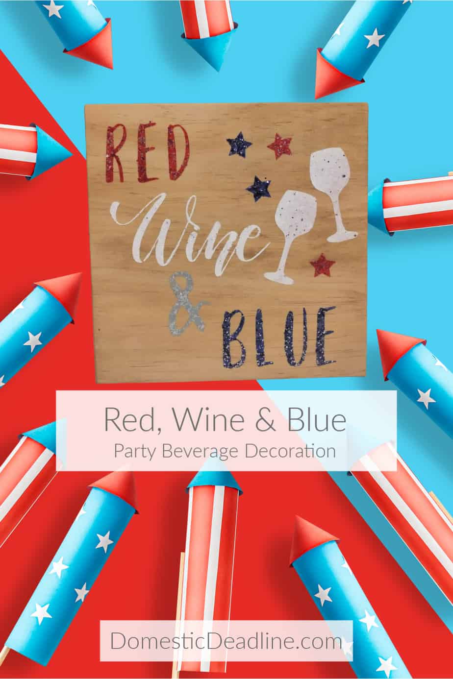 Red, Wine & Blue Party Beverage Station Decoration