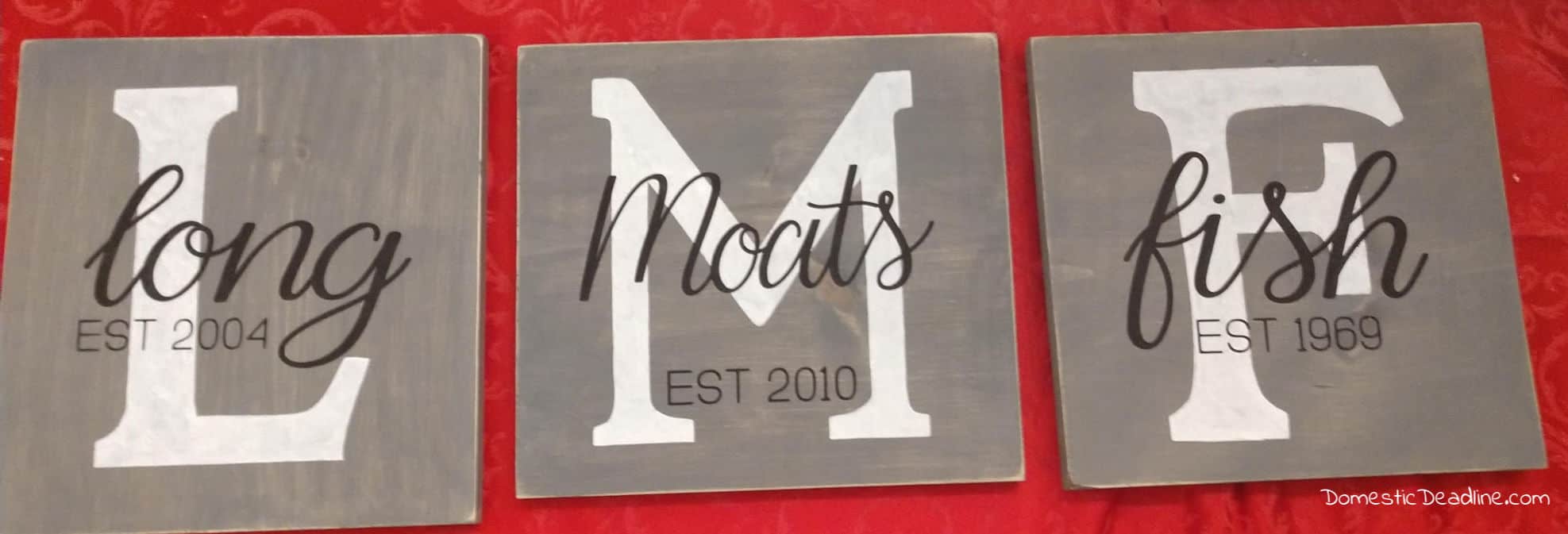 Family Name Sign - Making Christmas Gifts in July
