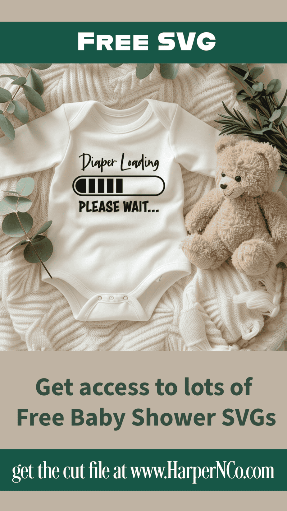 Free Baby Shower SVG Cut Files - Diaper Loading and More